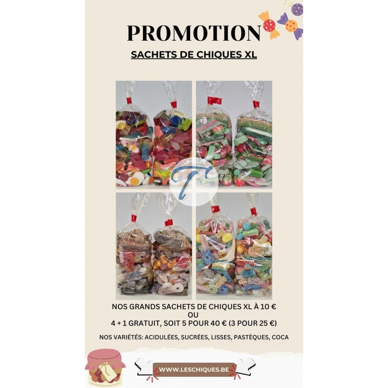 4+1 gratis sachets chiques XL